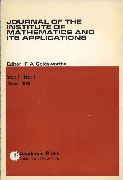 60 Years of the IMA Journal of Applied Mathematics - IMA